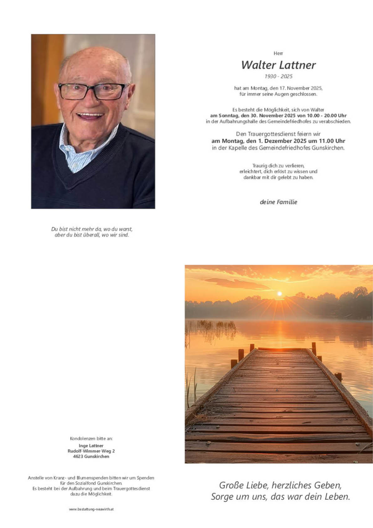 Walter Lattner - Bestattung Neuwirth